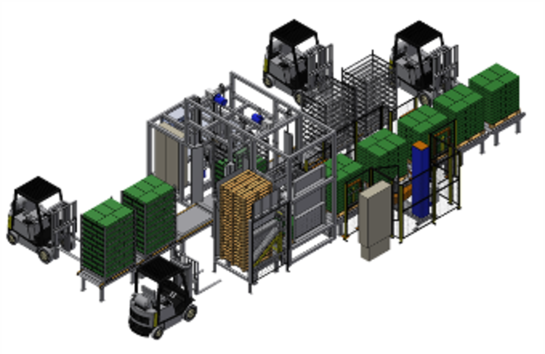 Robotic palletizing system for carton boxes - Sustainable aquaculture